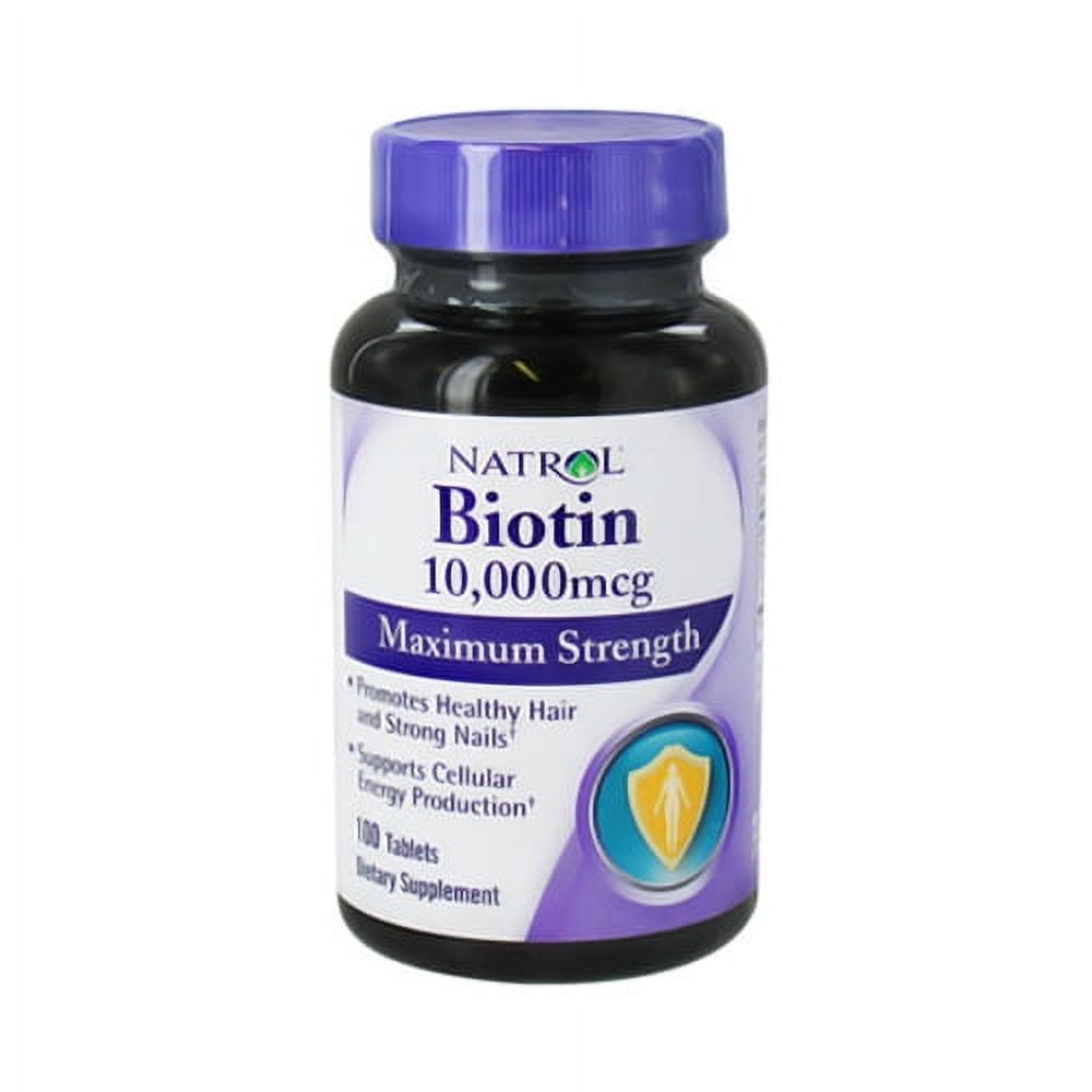 Natrol Biotin 10,0000Mcg Tablets, Maximum Strength - 100 Ea, 3 Pack ...