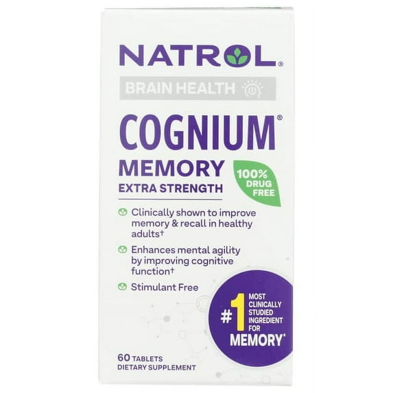 Natrol Cognium, Extra Strength 200mg, Pure Natural Supplement, 60 ...