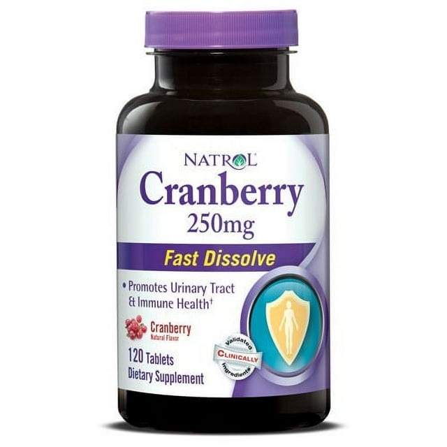 Natrol Vegetarian Cranberry Fast Dissolve 250 mg 120 Tabs for Urinary ...