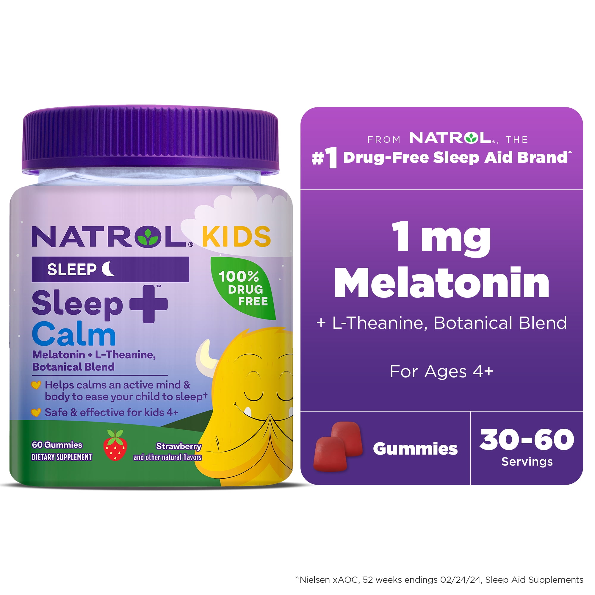 Natrol® Kids Sleep+™ Calm, Melatonin and L-Theanine, Sleep Gummies for ...