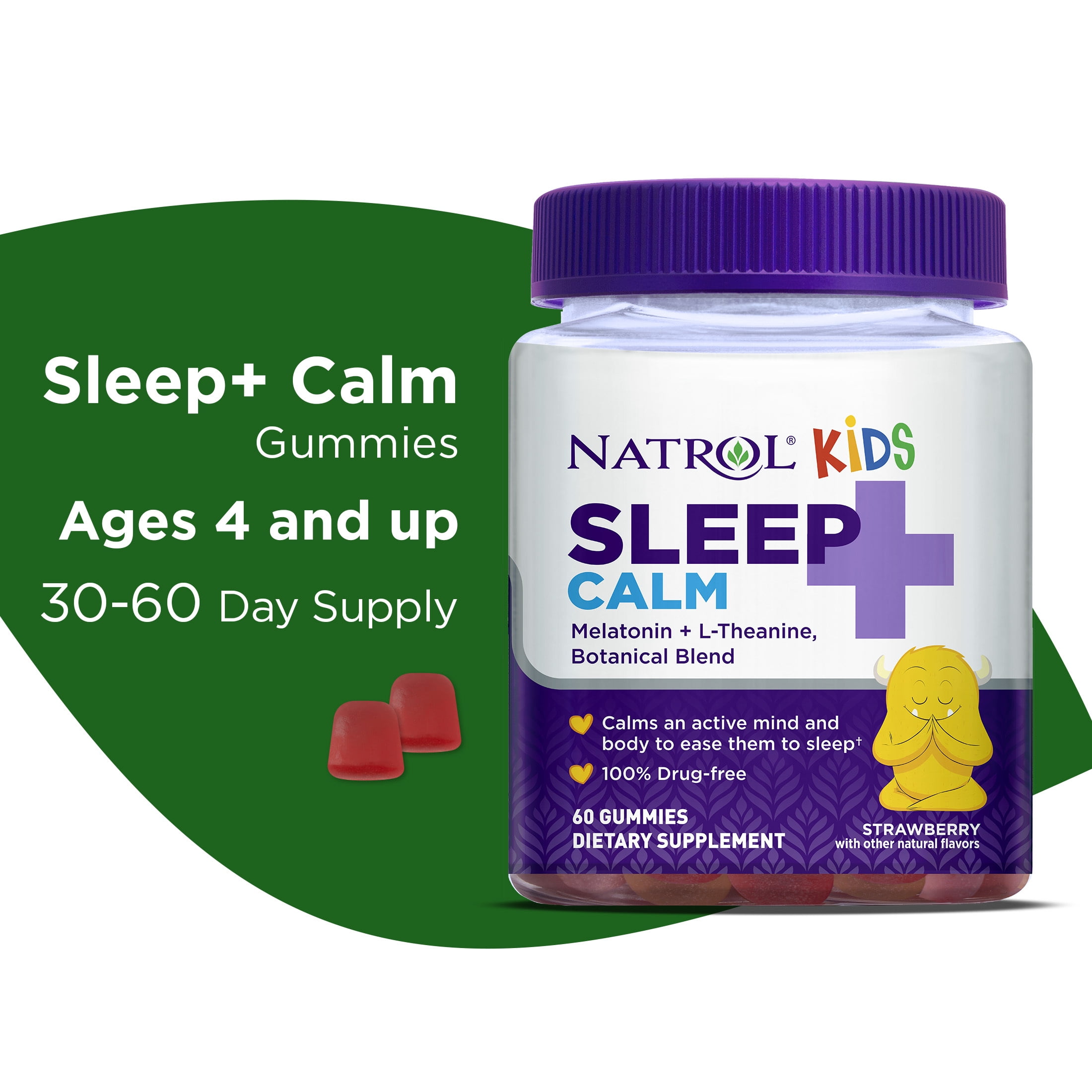 Natrol Kids Sleep+ Calm, Sleep Aid Supplement, Ages 4 and Up, Drug-Free ...