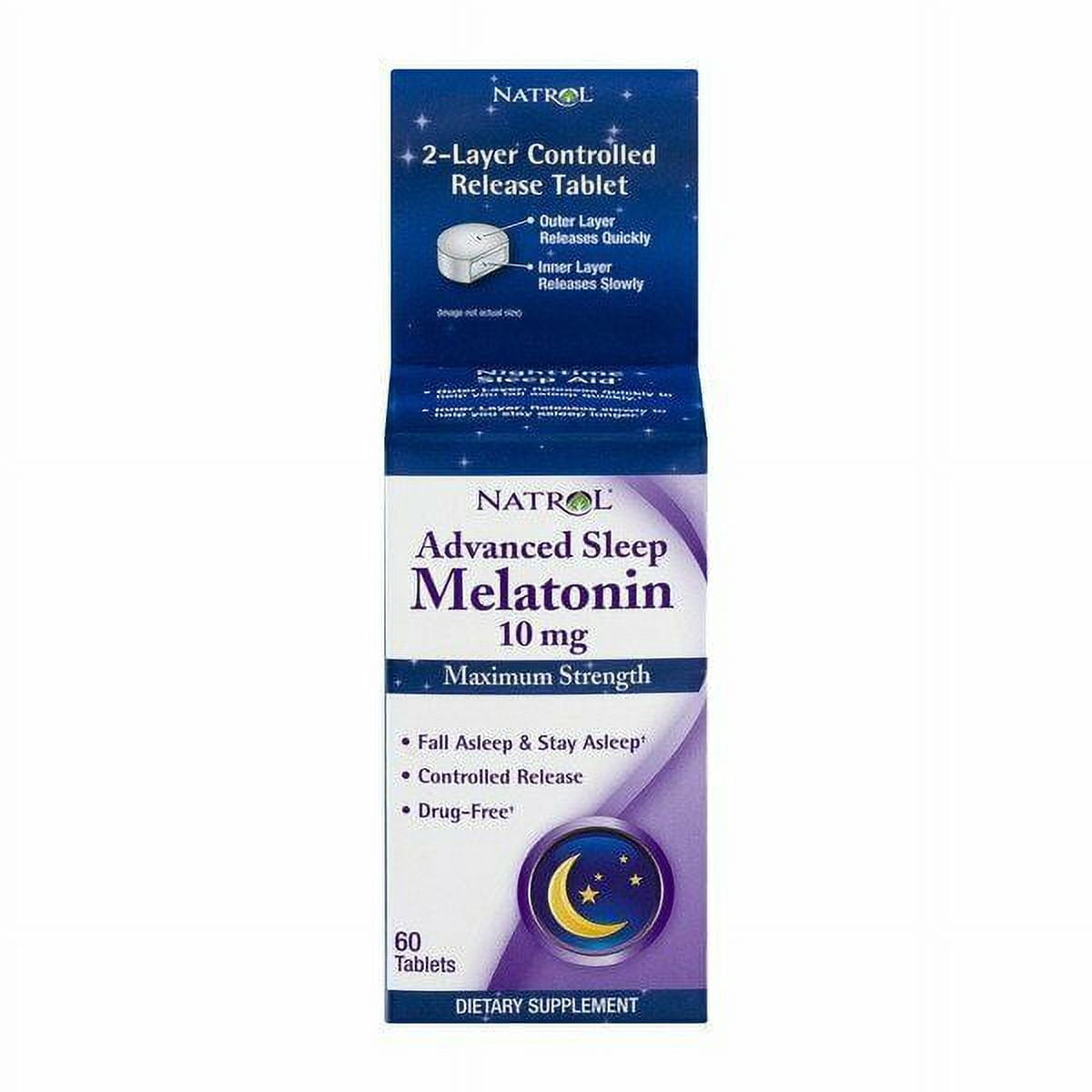 Natrol Melatonin Advance Sleep 10 mg Maximum Strength Tablets 60ct, 2-Pack - Walmart.com