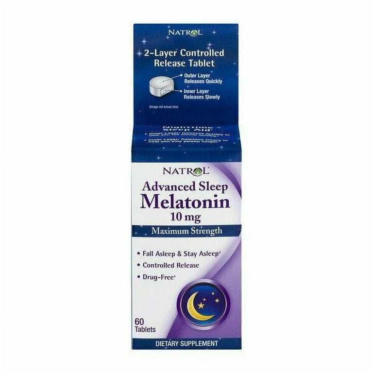 Natrol Melatonin Advanced Sleep Max Strength--60 Tablets-10, 41% OFF