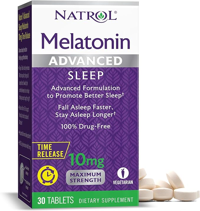 Natrol Melatonin Advanced Sleep Tablets with Vitamin B6, Helps You Fall ...
