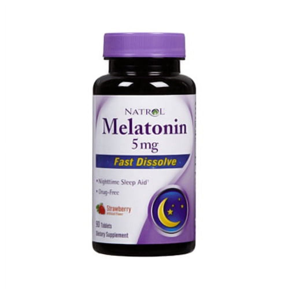 Natrol Melatonin Fast Dissolve 5 Mg Tablets, Strawberry - 90 Ea, 2 Pack ...