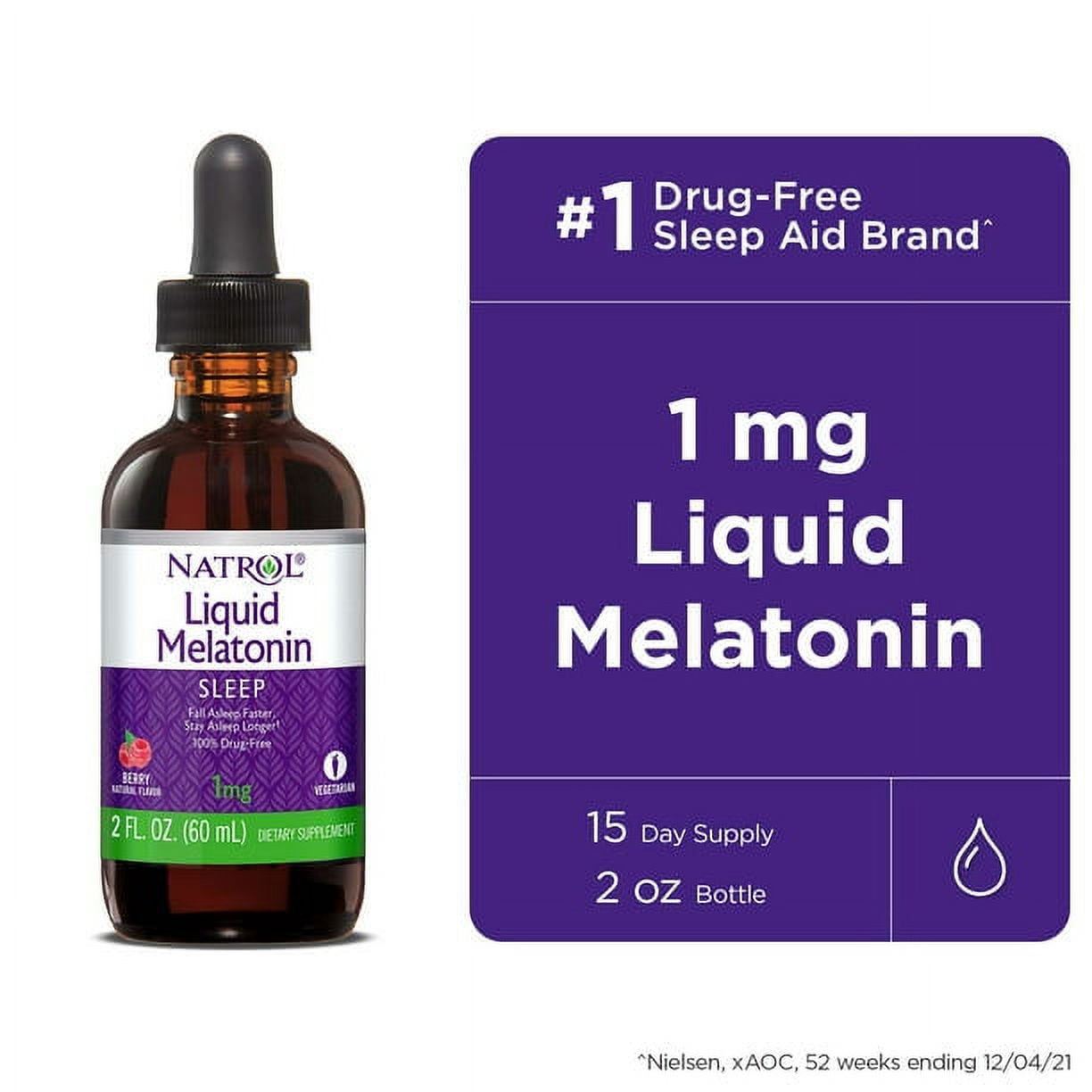 Natrol Melatonin Liquid Dietary Supplement, 2 oz - Walmart.com