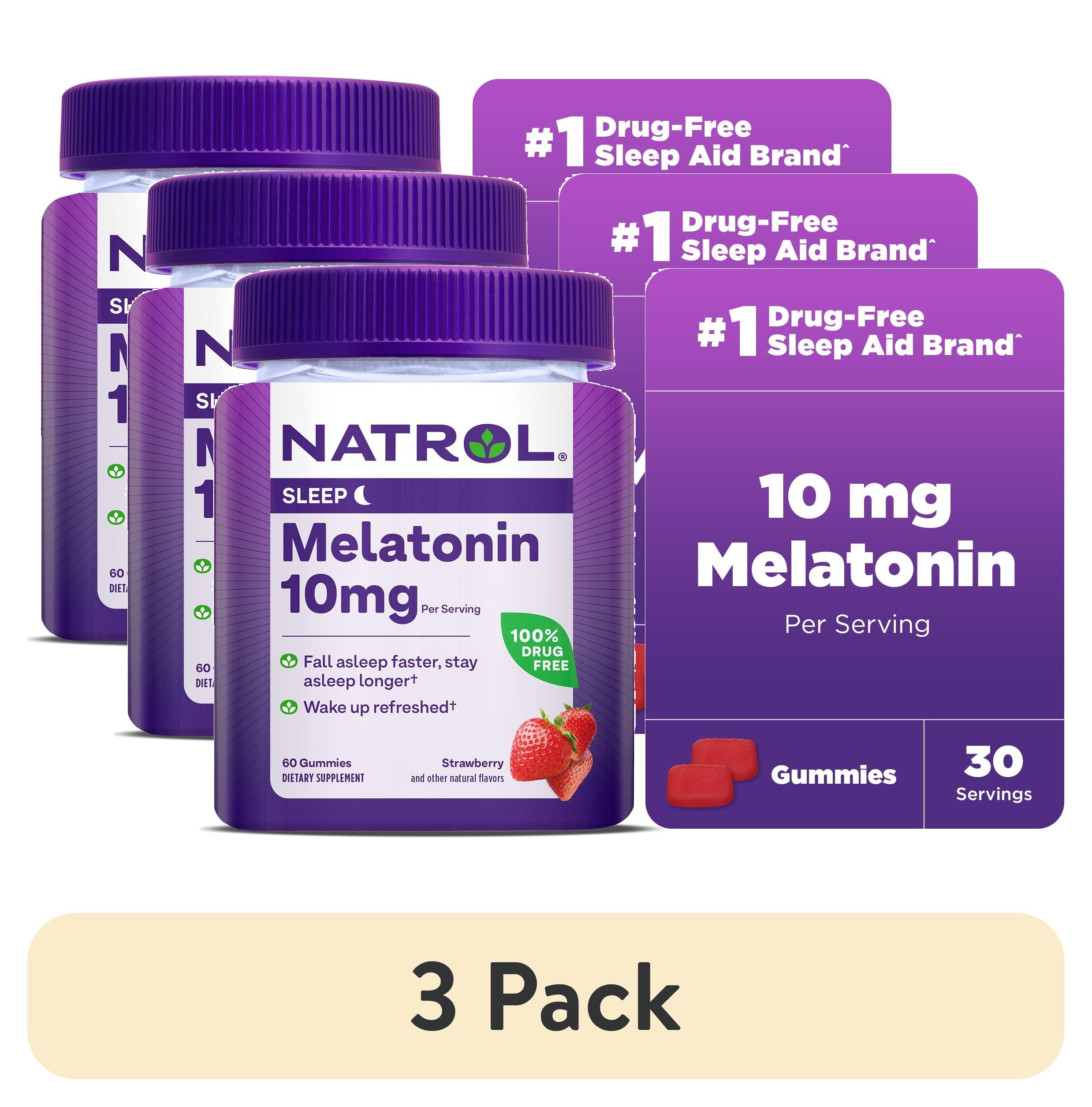 (3 pack) Natrol Melatonin Sleep Aid Gummies, Fall Asleep Faster ...