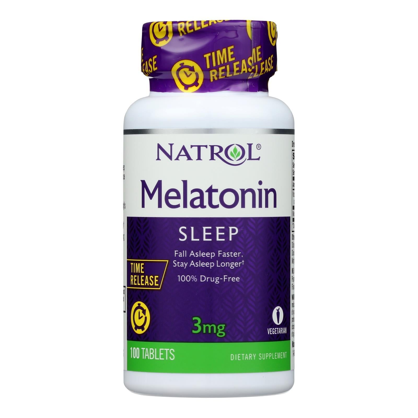 Natrol Melatonin Time Release, 3 mg Tablets, Supports Sleep Patterns ...