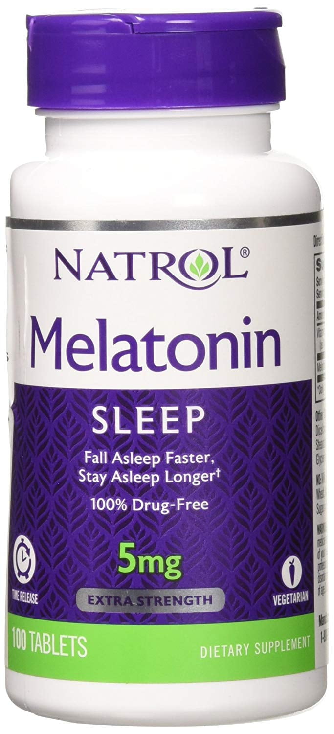 Natrol 5mg Melatonin Time Release Tablets, Fast Delayed Sleep Aid, 100 ...