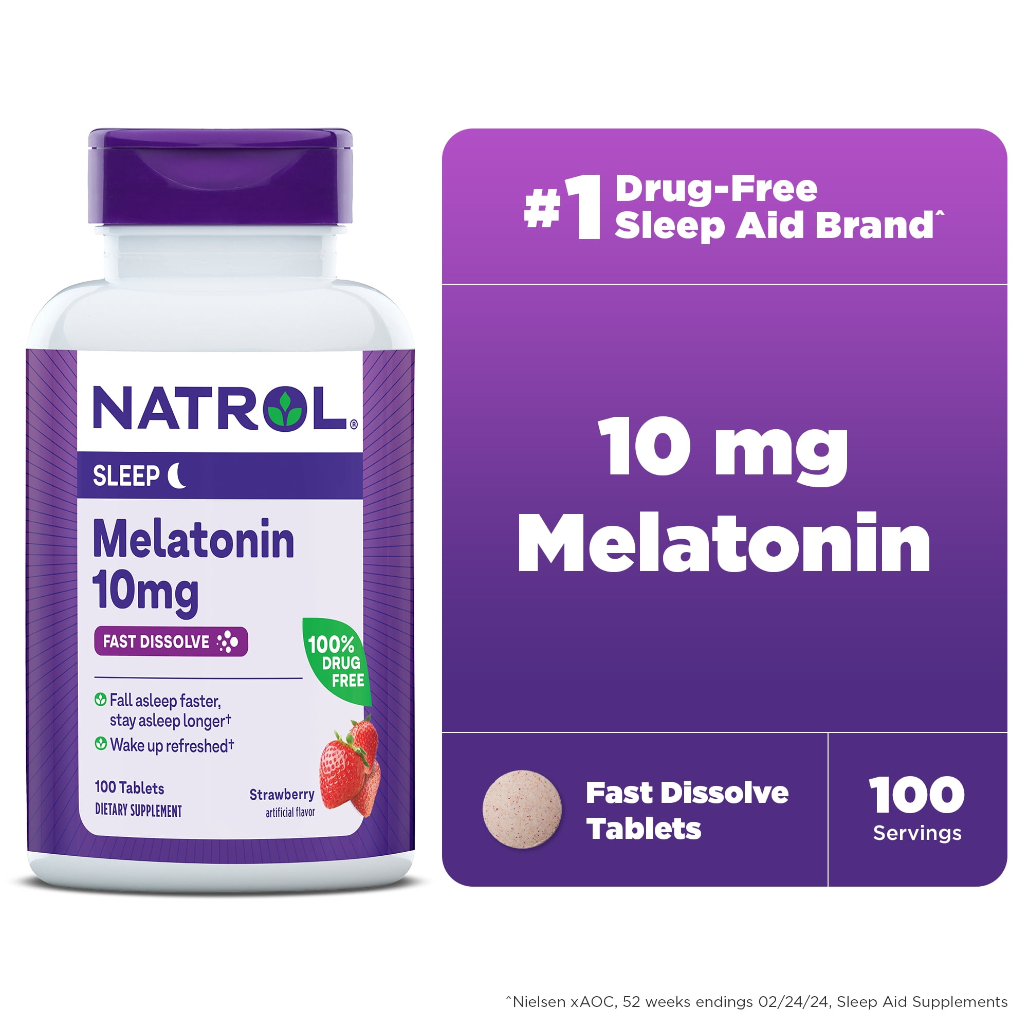 Natrol® Sleep Melatonin Fast Dissolve Tablets, Nighttime Sleep Aid ...