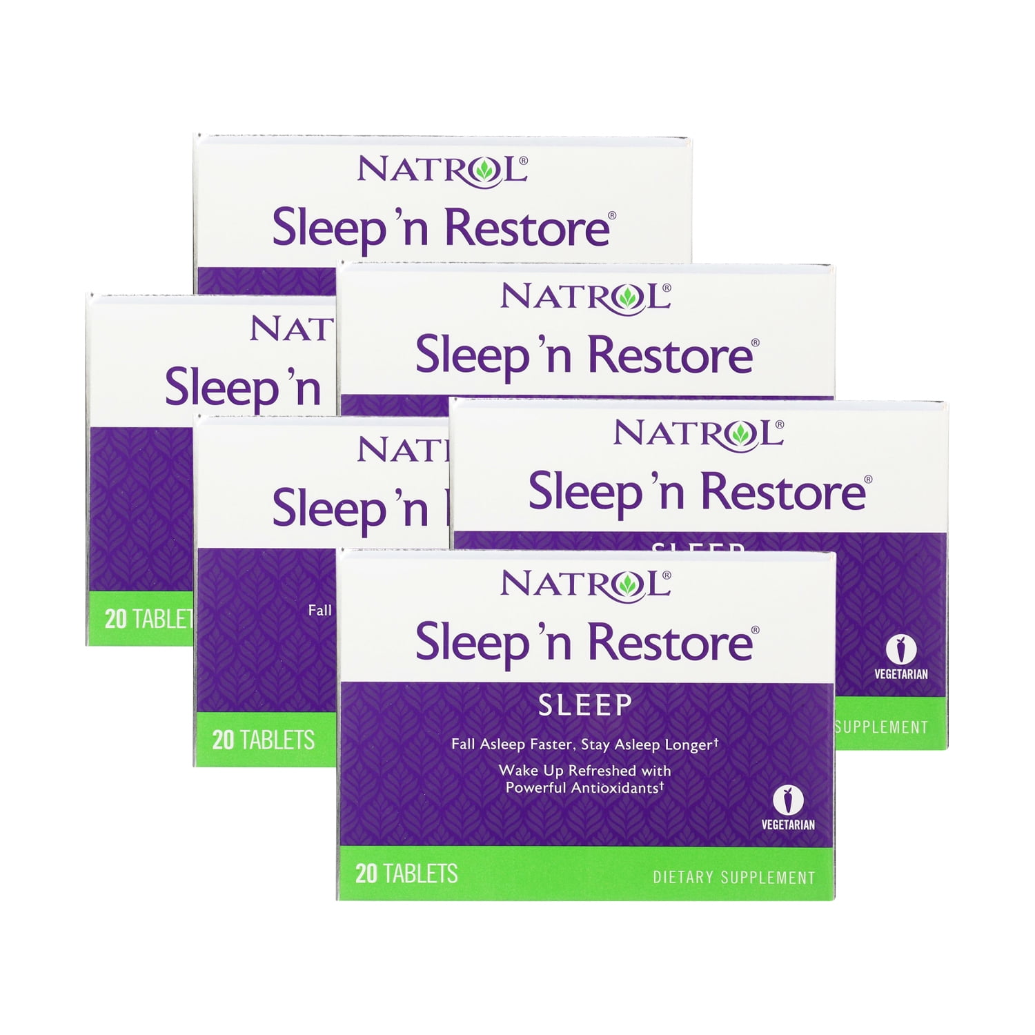 Natrol Sleep n Restore 20 Tablets ( 6 Pack ) - Walmart.com