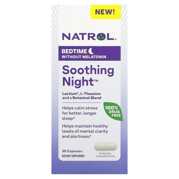 Natrol Soothing Night Sleep Aid, 100% Drug-Free Calm Adults Sleep Pills ...