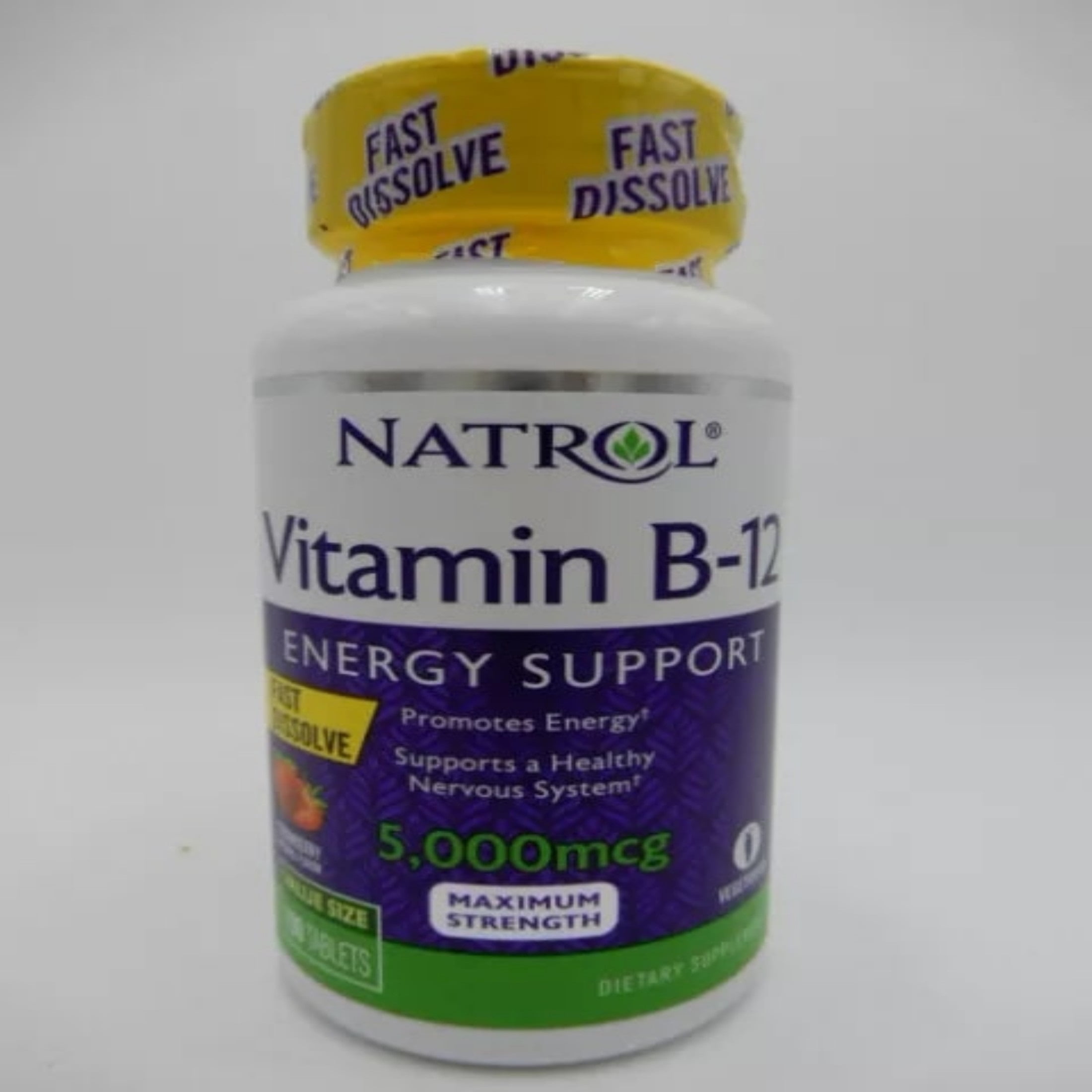 Natrol Vitamin B12 Fast Dissolve Tablets, Strawberry flavor, 5,000mcg ...