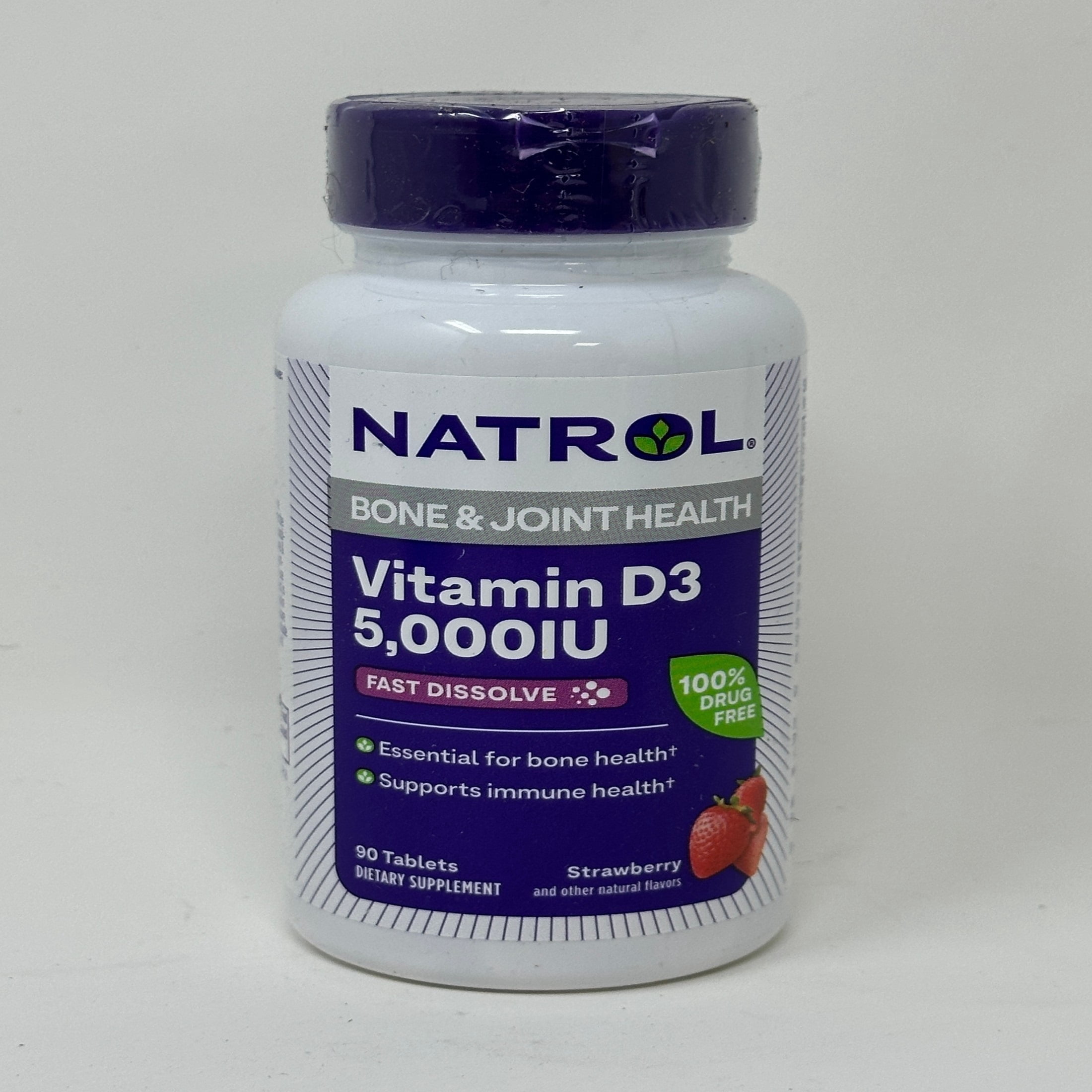 Natrol Vitamin D3 5,000 IU F/D Tab-90 5000 IU Strawberry / FD - Walmart.com