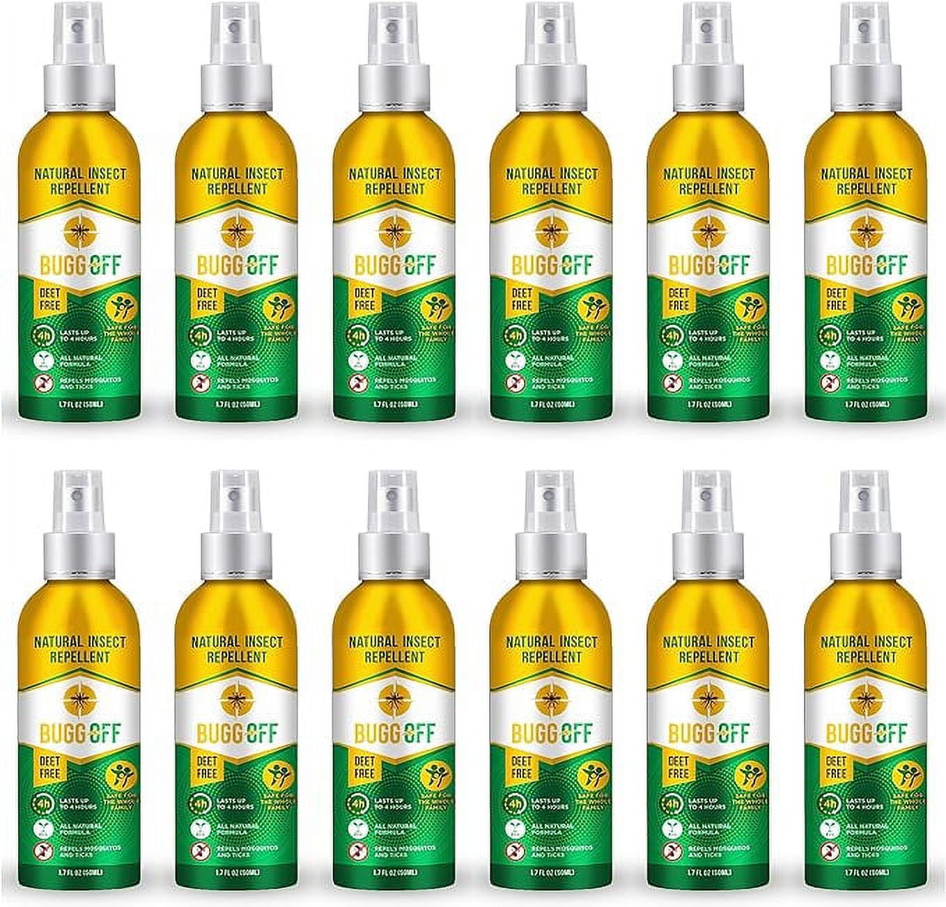 BUGGOFF Natrual Mosquito, Gnats & Tick Spray Repellent, Deet Free ...