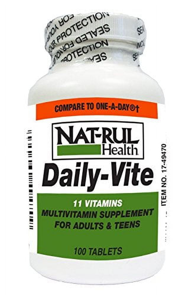 Natrul Health Daily Vite Multivitamin Tablets, 100 Count, 6 Pack ...