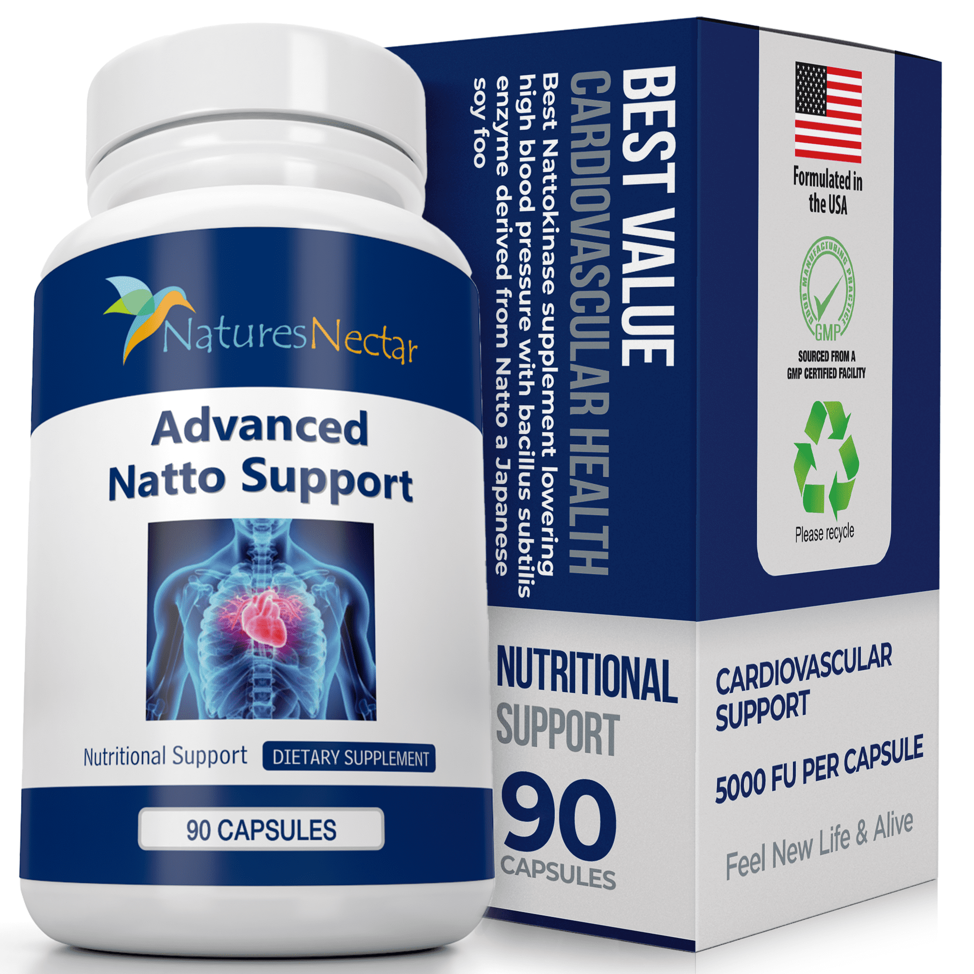 Nature's Nectar Nattokinase 4000 FU Capsules 200mg Blood Circulation ...