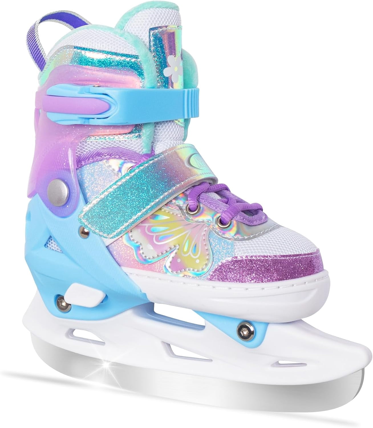MammyGol, Girls Ice Skates, Size 4, Adjustable Butterfly with Fleece ...