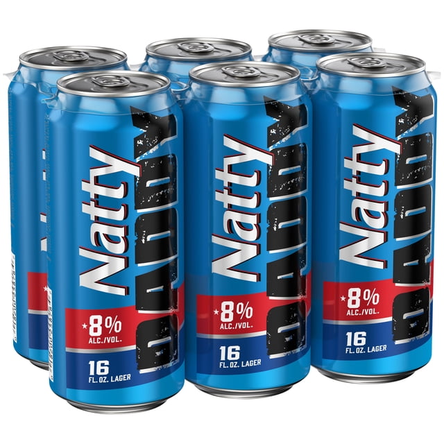 Natty Daddy Lager Beer 6 Pack 16oz Cans 8% ABV for Breakroom - Walmart ...