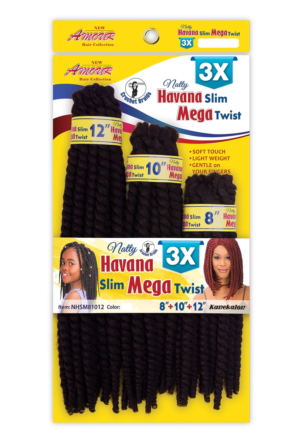 Natty Havana Slim Mega 8" 10" 12" Twist (1/50 ) - Color 1 - Walmart.com