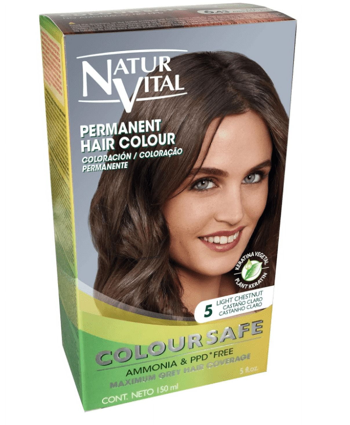 Natur Vital - Coloursafe Permanent hair dye 5 light chestnut (150ml ...