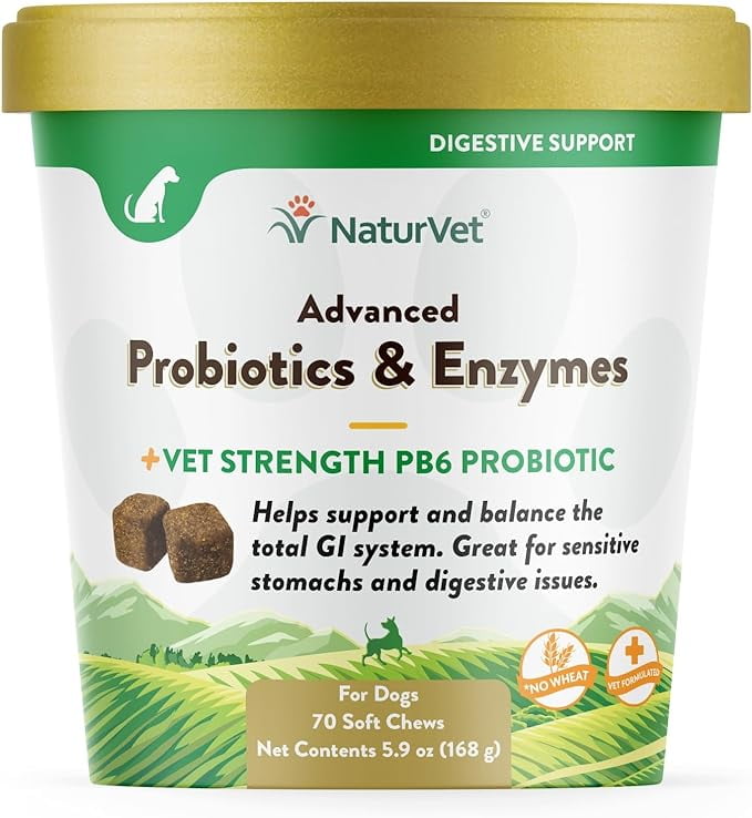 NaturVet Advanced Probiotics and Enzymes Supplement, Plus Vet Strength ...