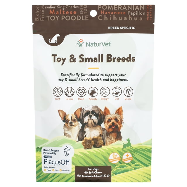 NaturVet Breed Specific "Toy & Small Dog" Soft Chew Supplements ...