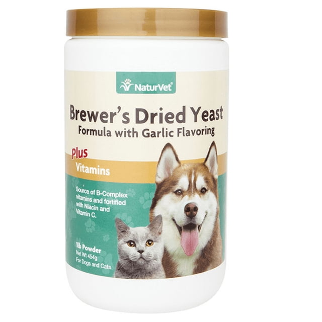 NaturVet Brewer's Dried Yeast & Garlic Powder for Dogs & Cats, 1 lb ...