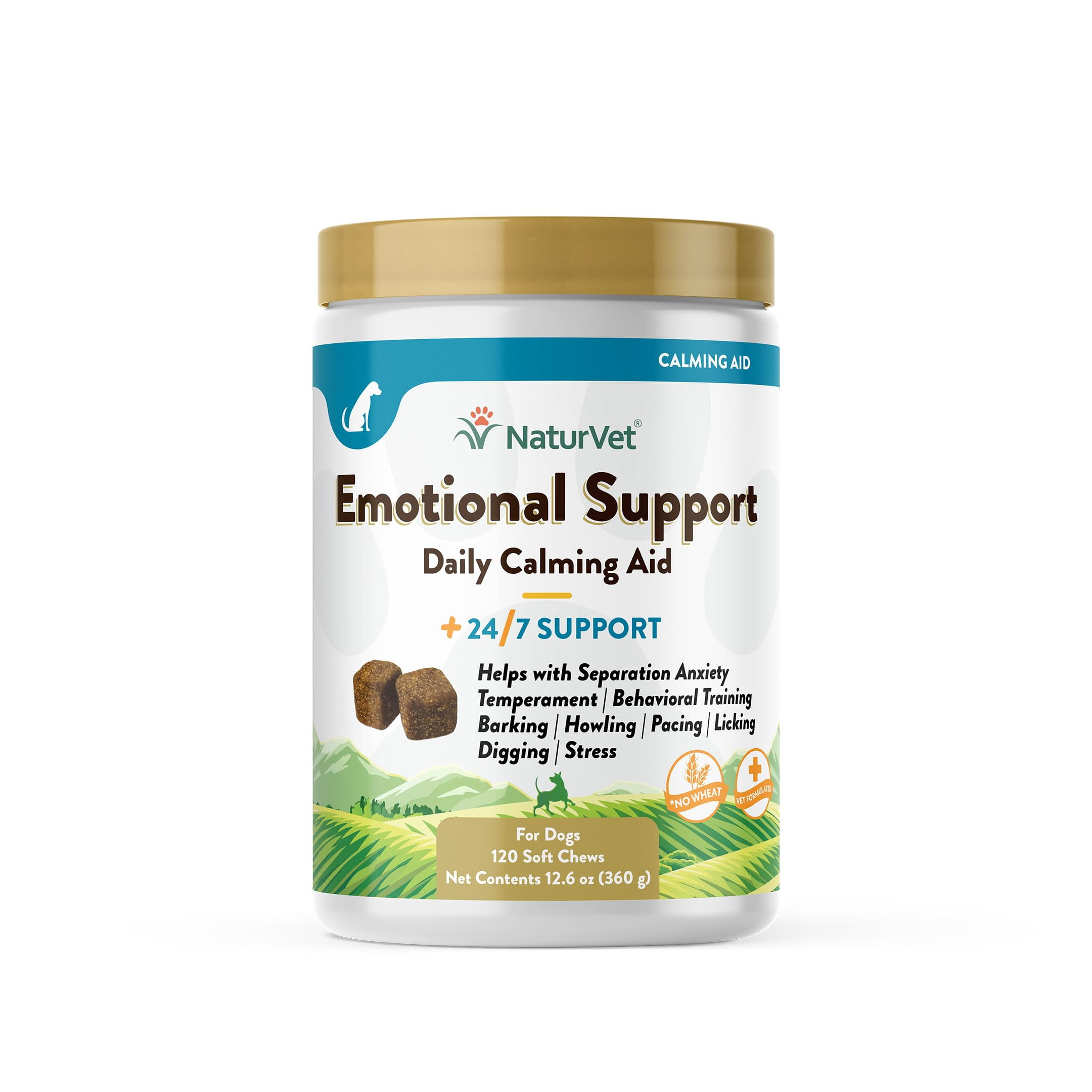 NaturVet Emotional Support Daily Calming Aid Dog Supplement - Helps ...