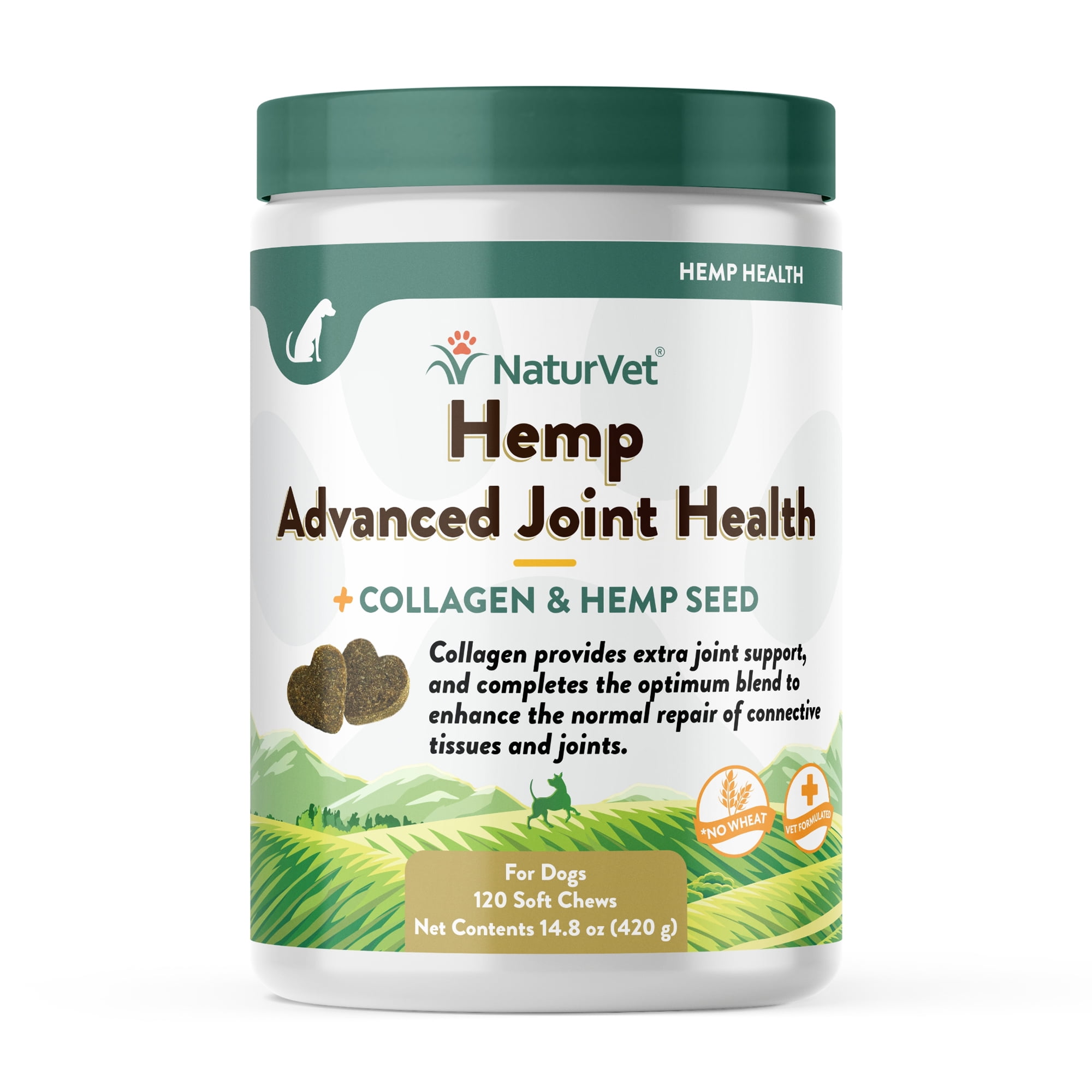 NaturVet Hemp Advanced Joint Health + Collagen & Hemp Seed Soft Chews ...