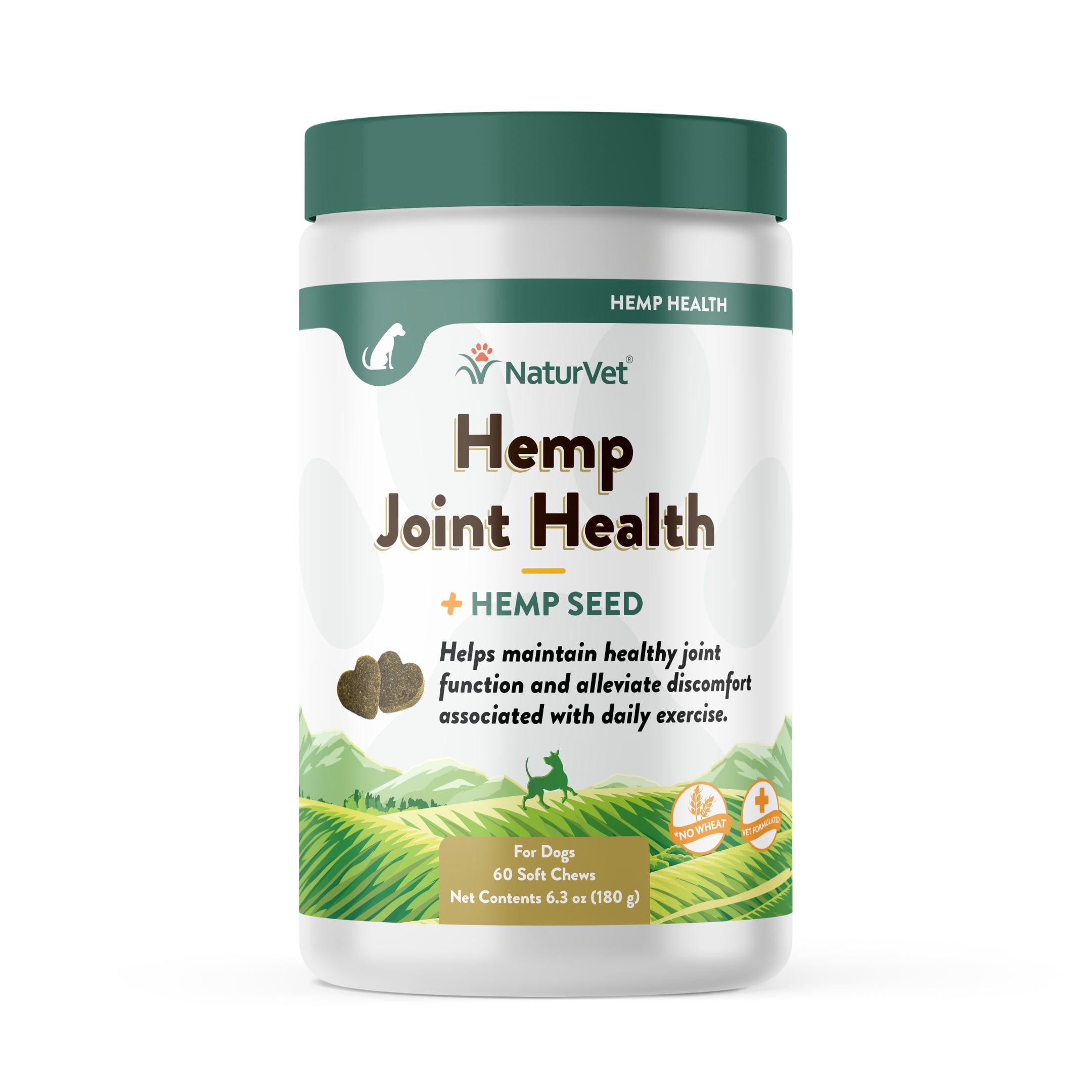 NaturVet Hemp Dog Joint Supplement, Collagen & Hemp Seed for Advanced ...