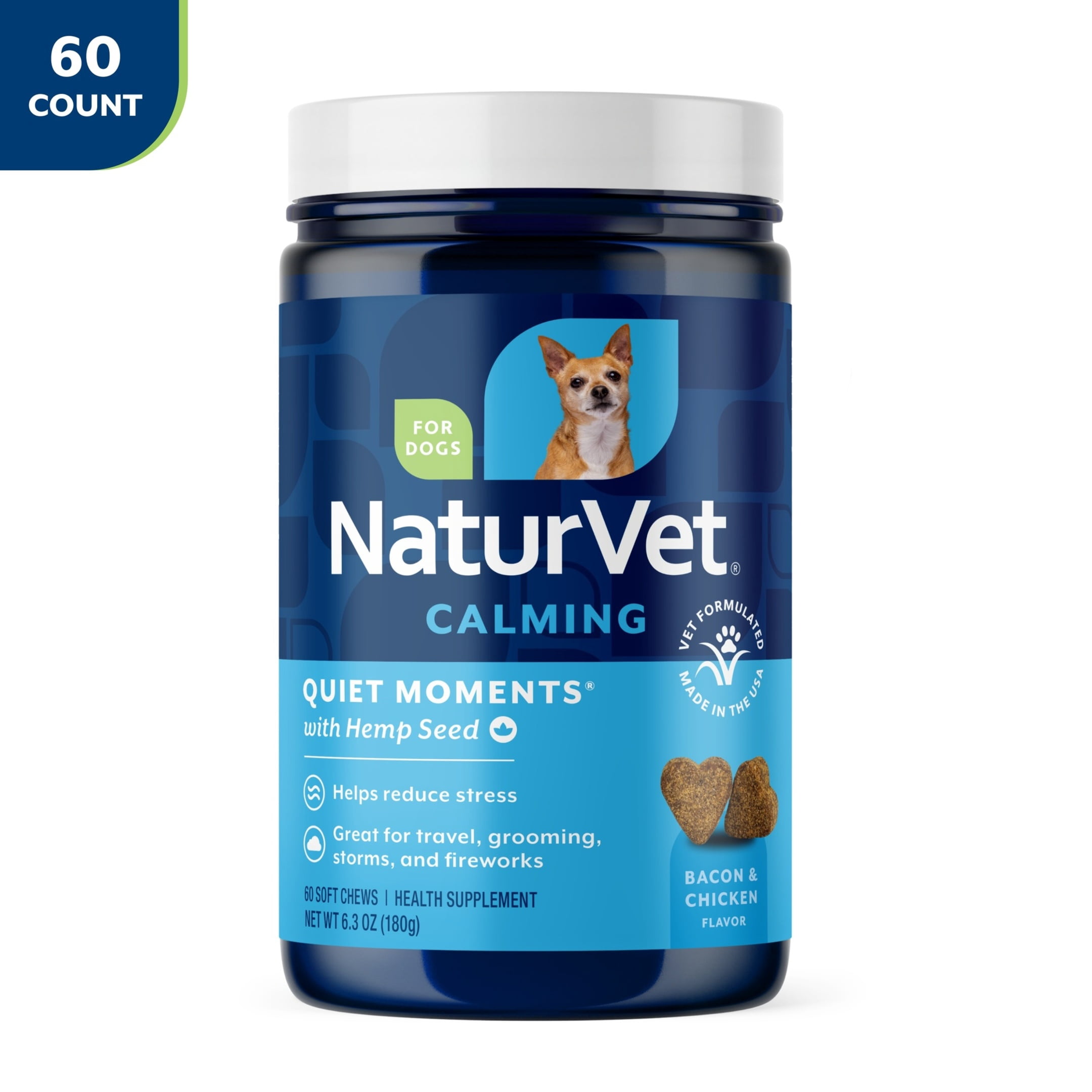 NaturVet Hemp Quiet Moments Calming Aid for Dogs - Plus Hemp Seed ...