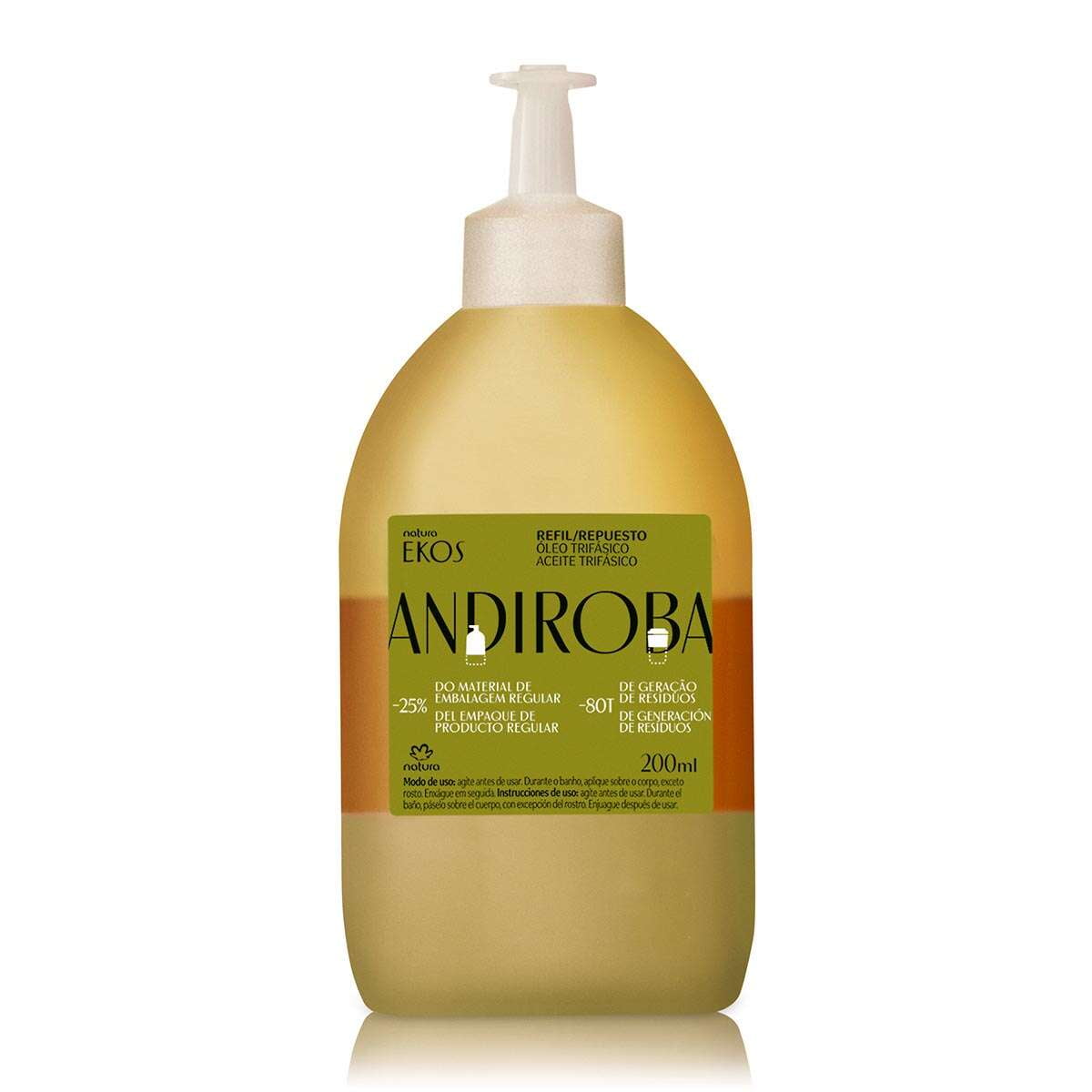 Natura - Linha Ekos (Andiroba) - Refil Oleo Trifasico Corporal 200 Ml ...