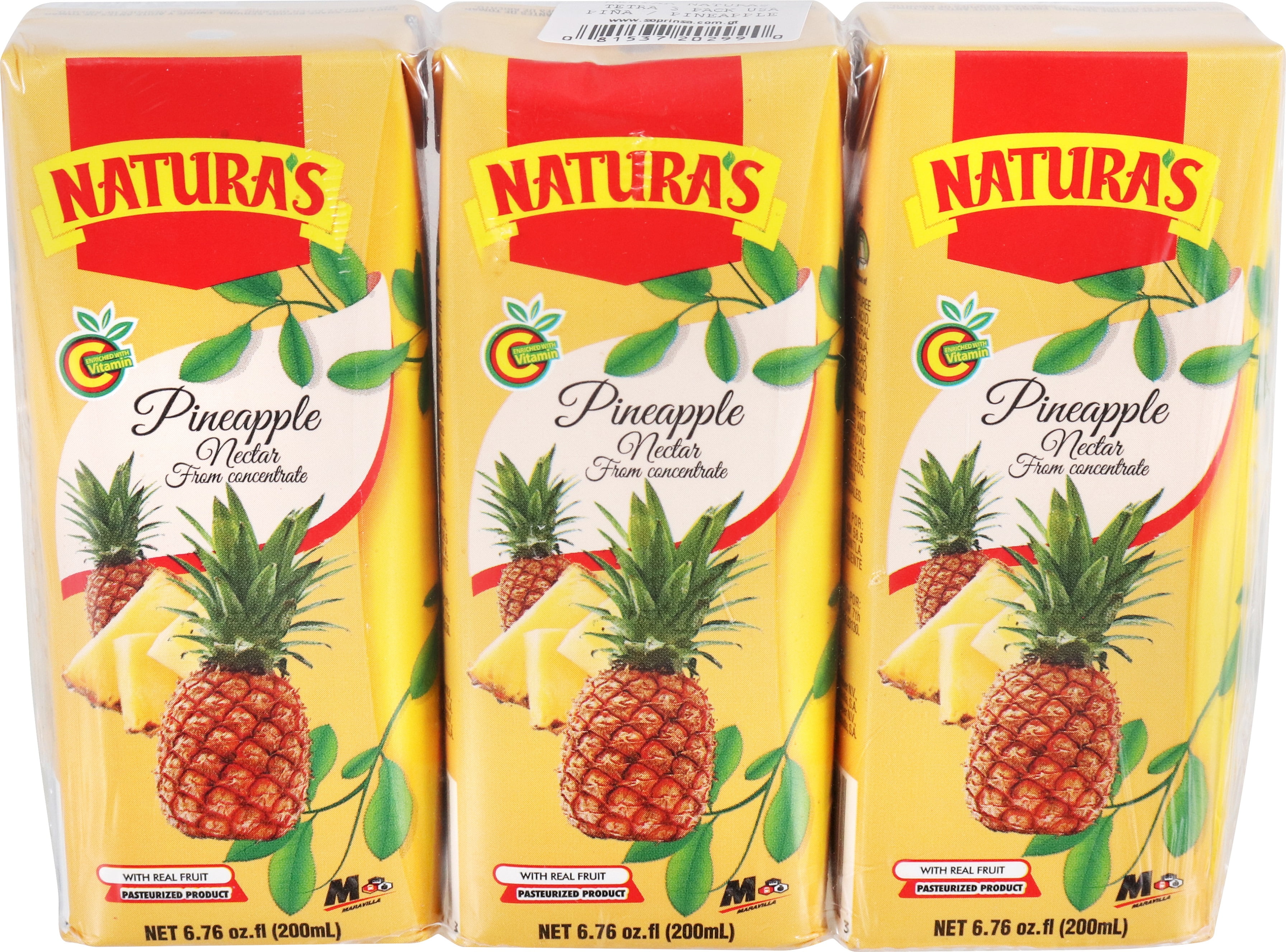 Natura's Pineapple Nectar Juice 3 - 200 ml Cartons - Walmart.com