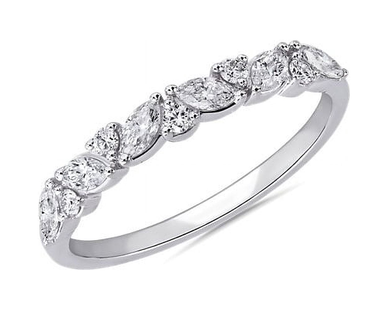 Natural 0.50 Ct Fine Marquise Cut Diamond Ring for Wedding Eternity ...
