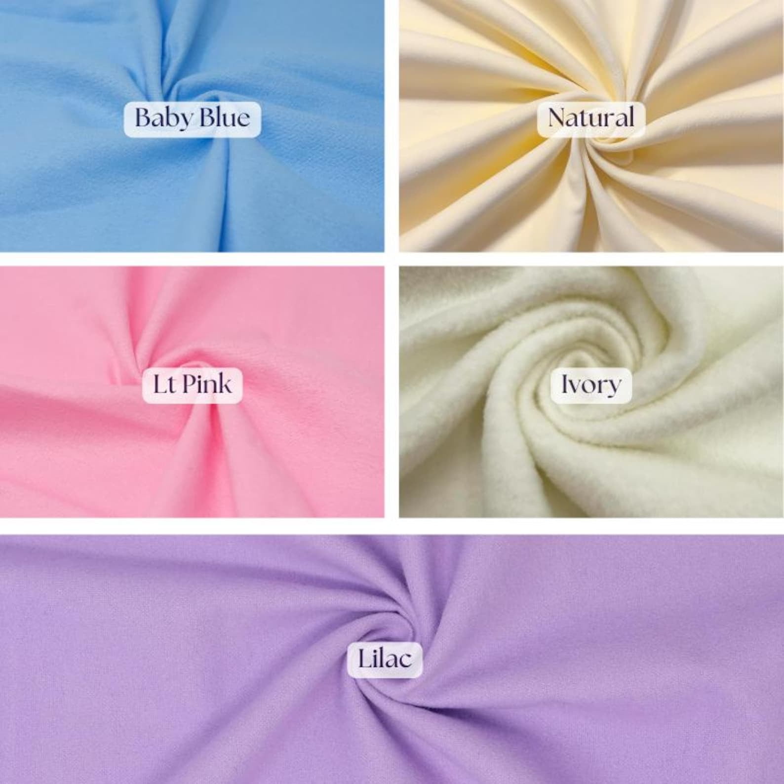 Natural 100% Cotton Flannel Fabric – Soft Brushed Fabric by the Yard ...
