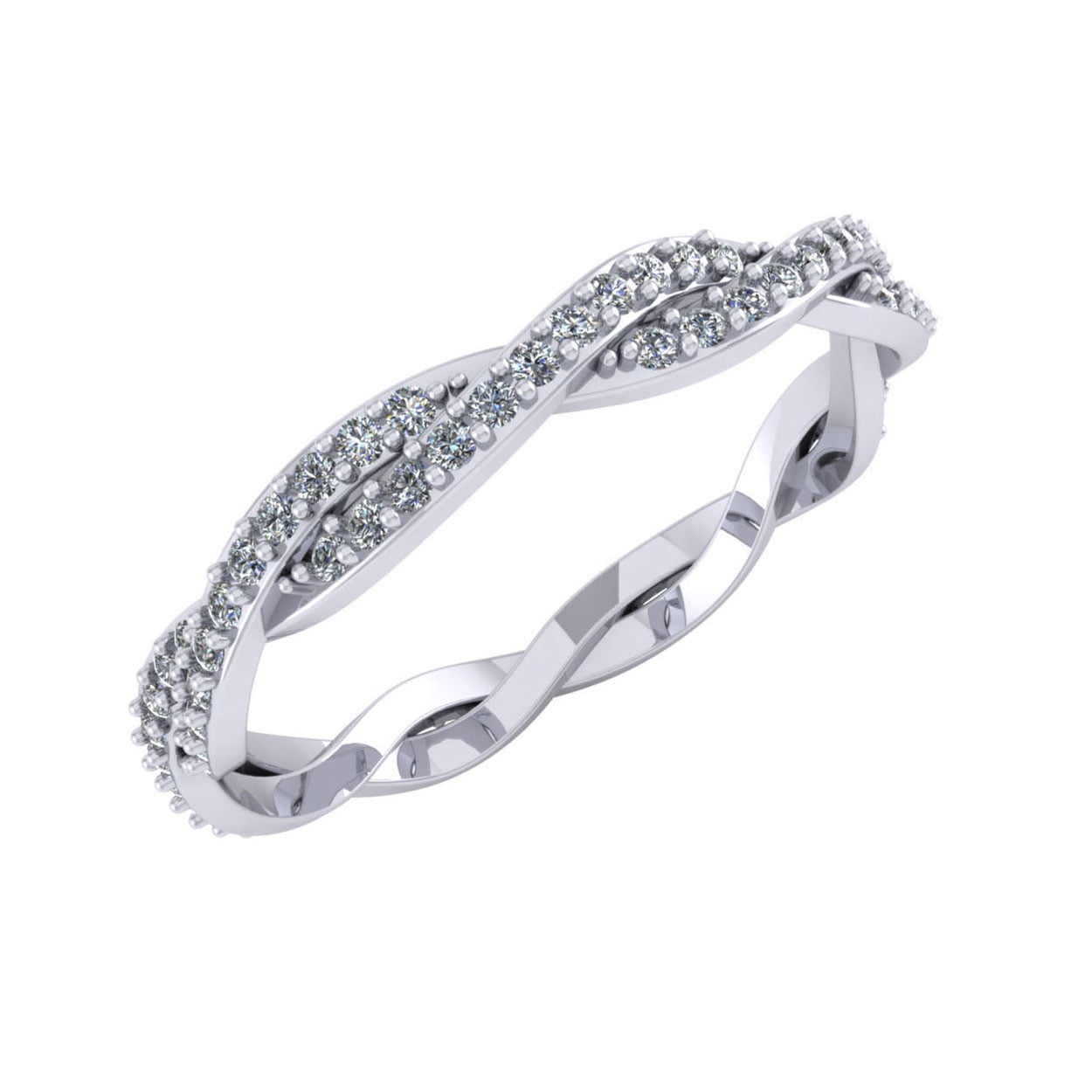Natural 2.00Ct Round Cut Diamond Twist Anniversary Wedding Eternity ...