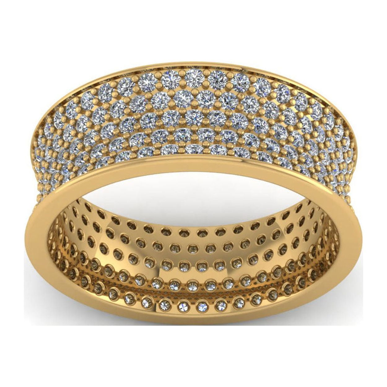 Natural 2.50Ct Round Diamond 5Row Concave Anniversary Wedding Eternity ...