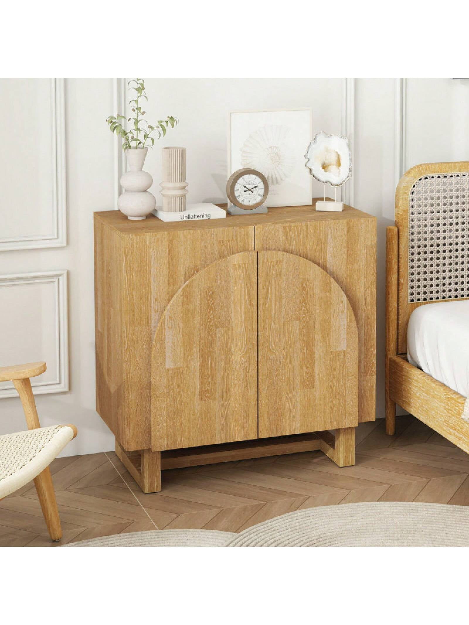 Natural 2-Door Cabinet: Particle Board+MDF, Adjustable Shelf – Fan ...