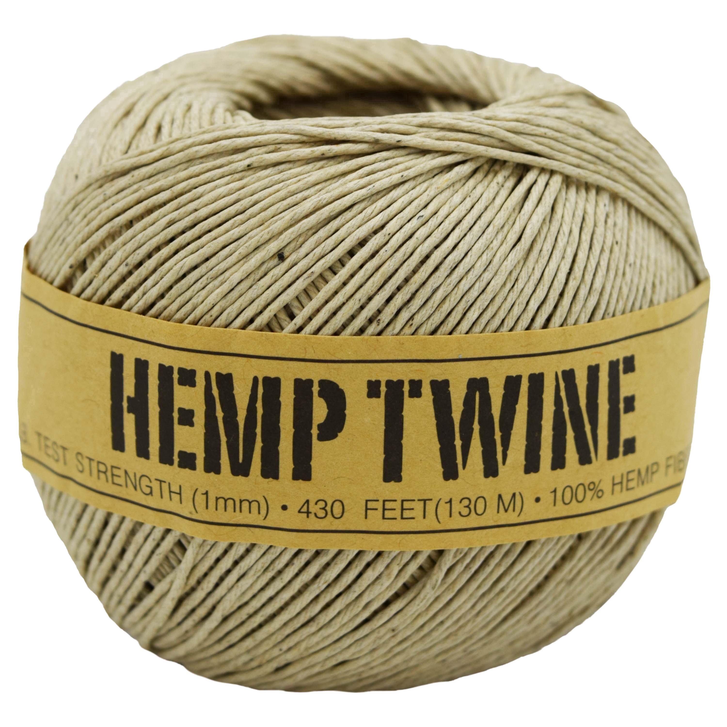 Natural 20lb Hemp Twine for DIY – 1mm Thin High Tensile Strength Twine ...