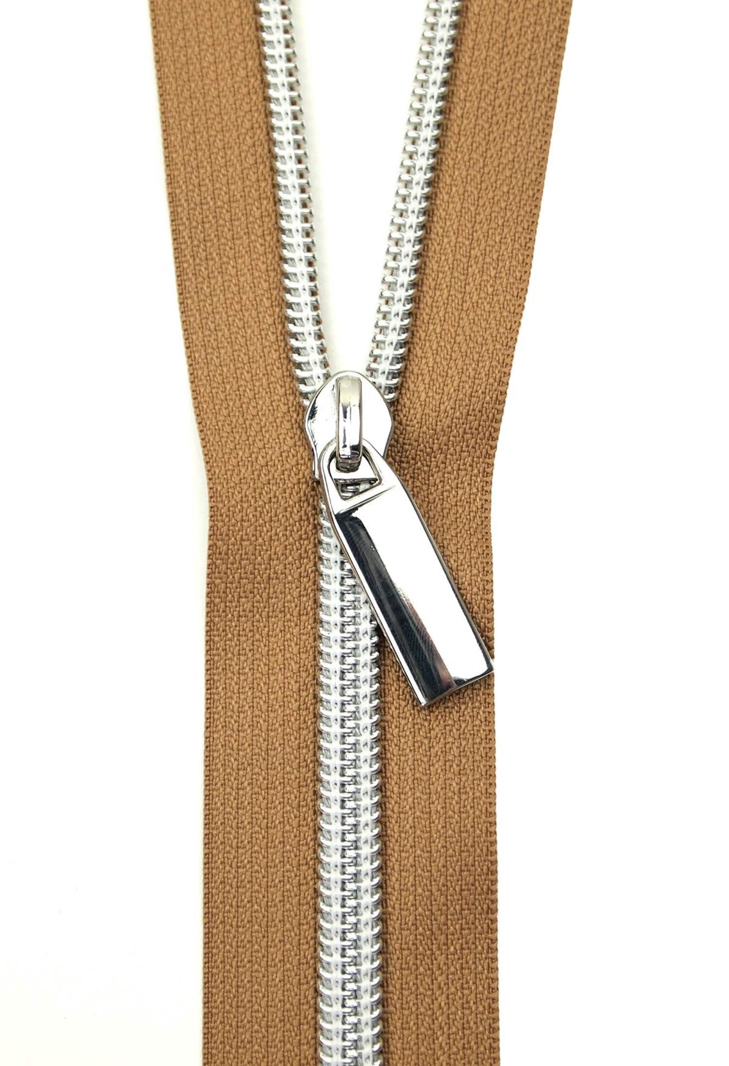 Natural #5 Nylon Nickel Coil Zippers: 3 Yards with 9 Pulls - Walmart.com