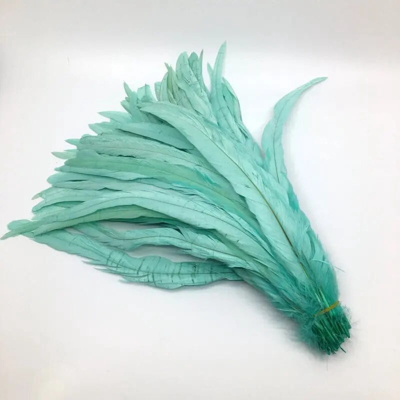 Natural 50pcs Rooster Tail Feather Plumes 25-45CM 10-18inch Beige DIY ...