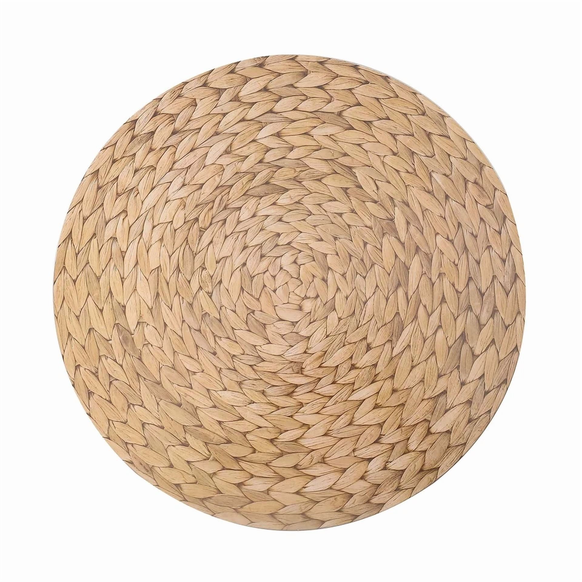 Natural 6 Round 13" Disposable Paper Charger Plates Woven Rattan Design ...