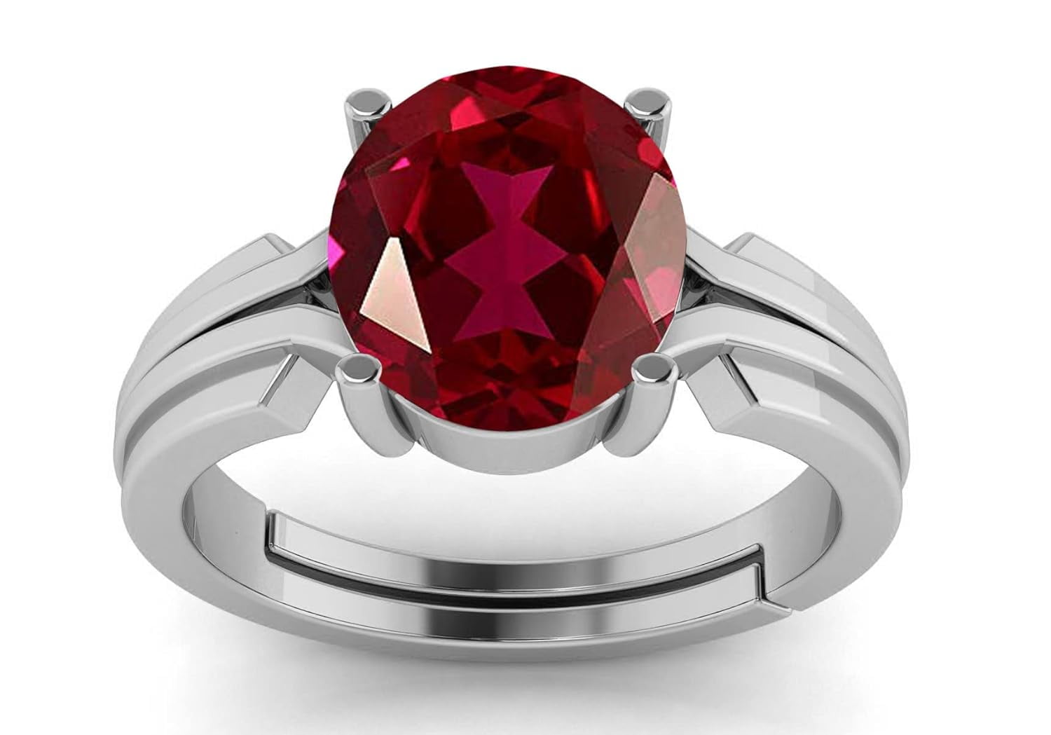 Natural 925 Sterling Silver Oval Cut ruby ring, July birthstone ring ...