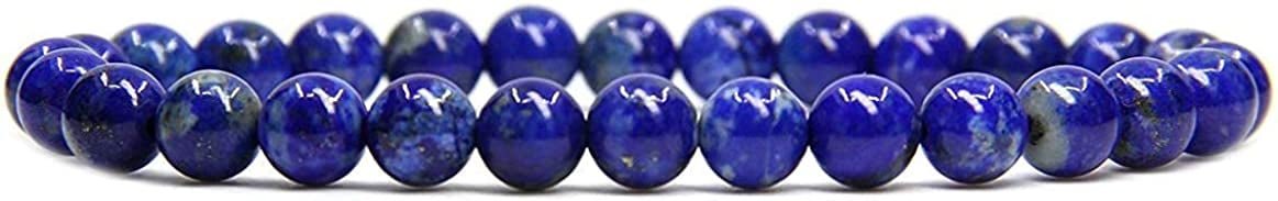 Natural A Grade Lapis Lazuli Gemstone 6mm Round Beads Stretch Bracelet ...
