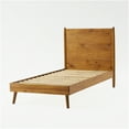 Natural Acacia Wood Twin Bed Frame with Slats, Modern Platform Base, No ...