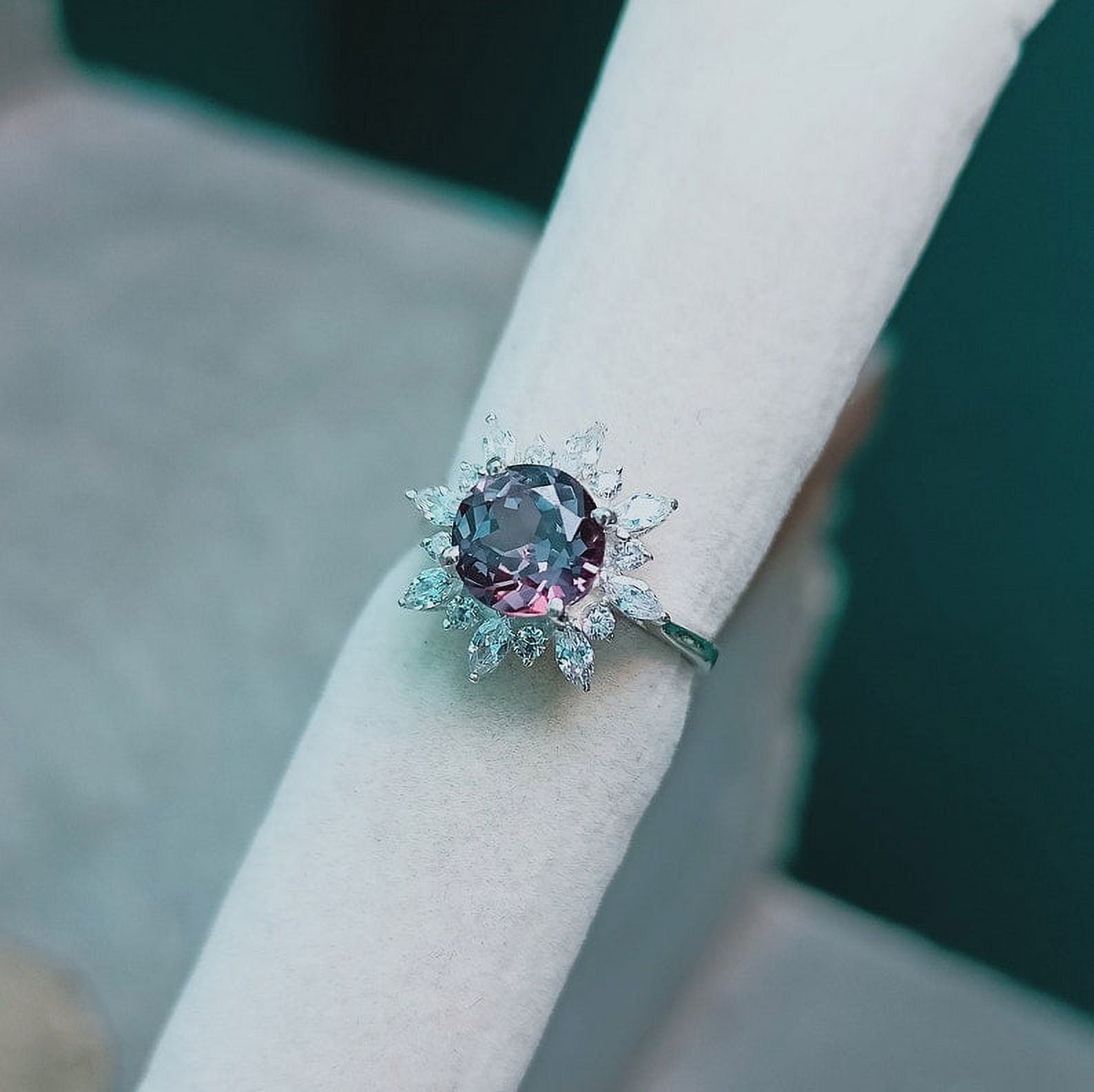 Natural Alexandrite Ring 925 Sterling Silver Ring Color Change Stone ...