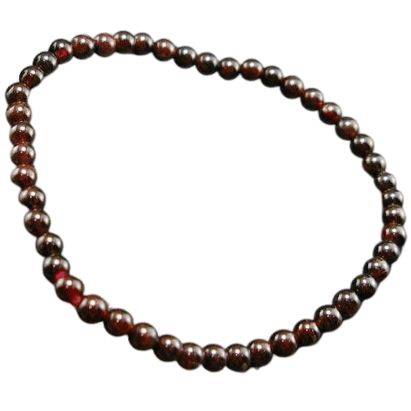 Natural Almandine Garnet 4mm Round Shape Smooth Cut Beads Stretchable ...