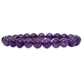 Natural Amethyst 8mm Round Shape Smooth Cut Beads Stretchable Bracelet ...
