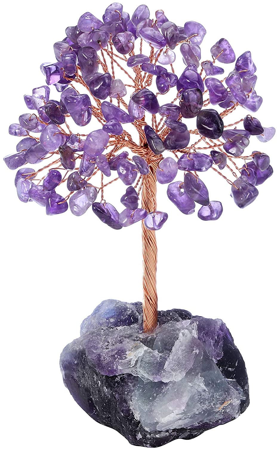 Natural Amethyst Crystal Tree, Raw Healing Crystals Fluorite Base ...